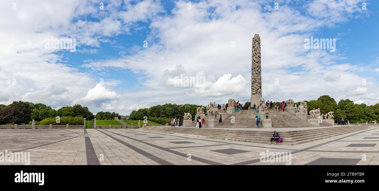 A picture of the Monolith at the Vigeland or Frogner Park. Designed by ...