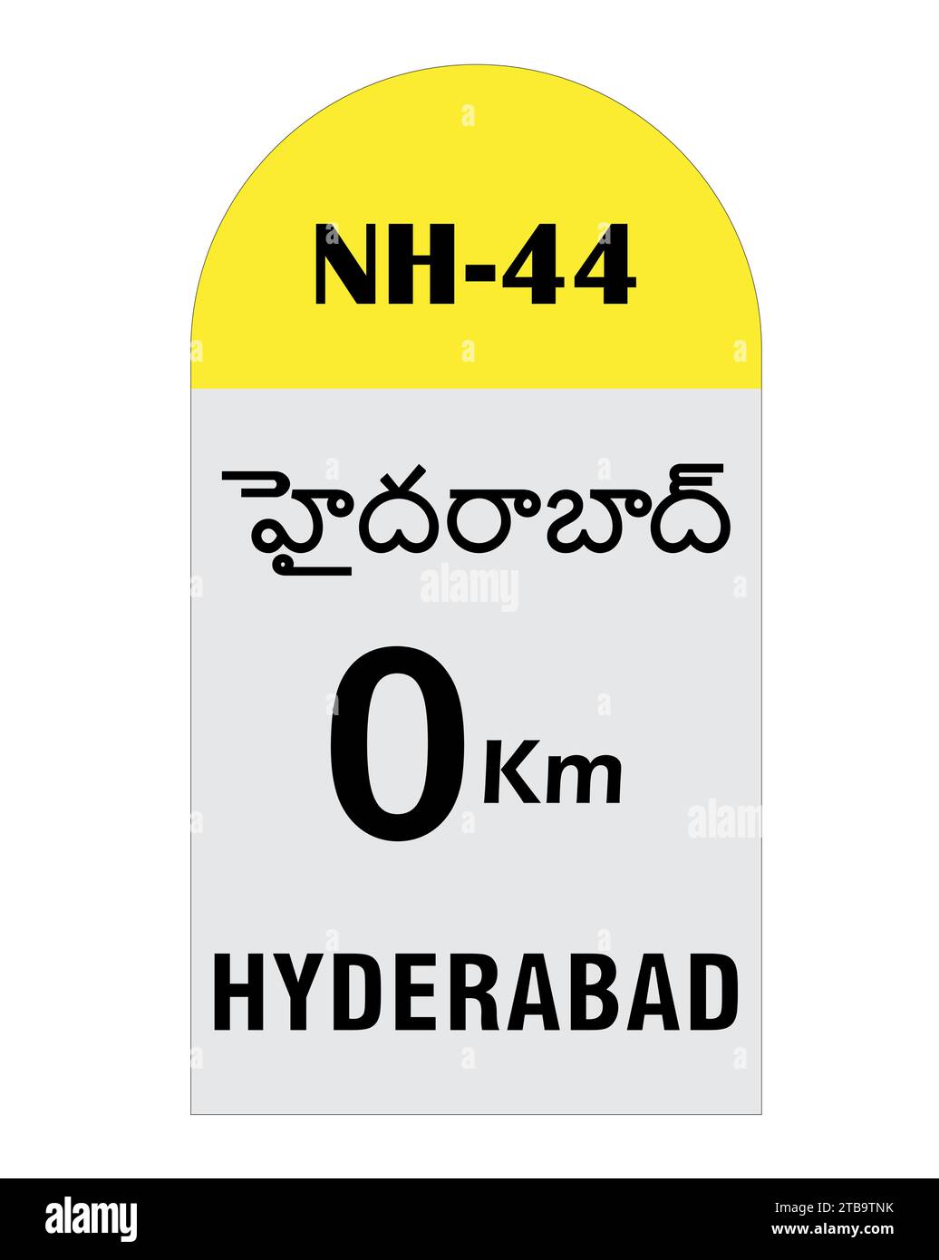 Hyderabad 0 km Milestone vector illustration Stock Vector Image & Art ...