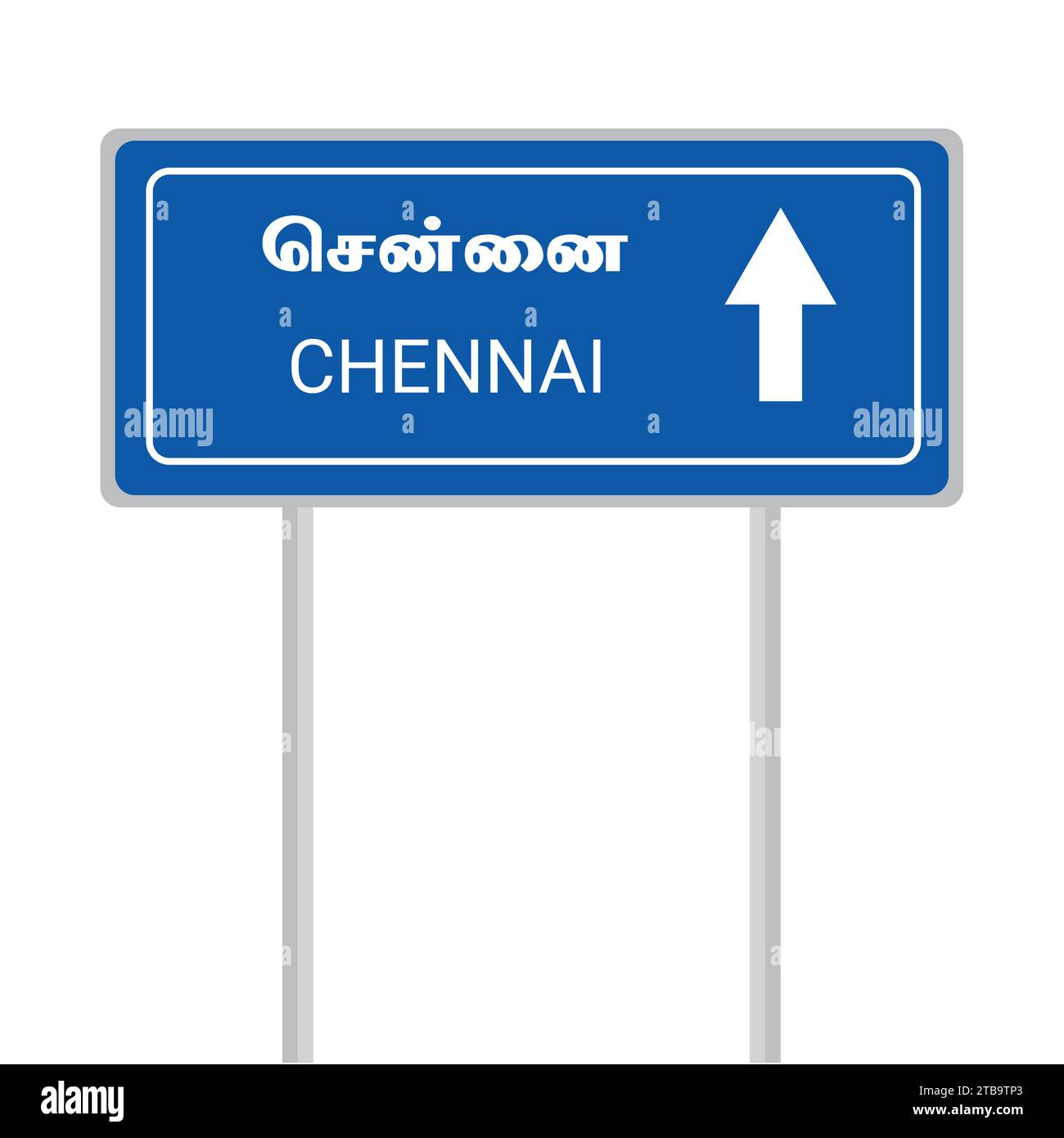 Chennai straight arrow road sign board vector illustration Stock Vector ...