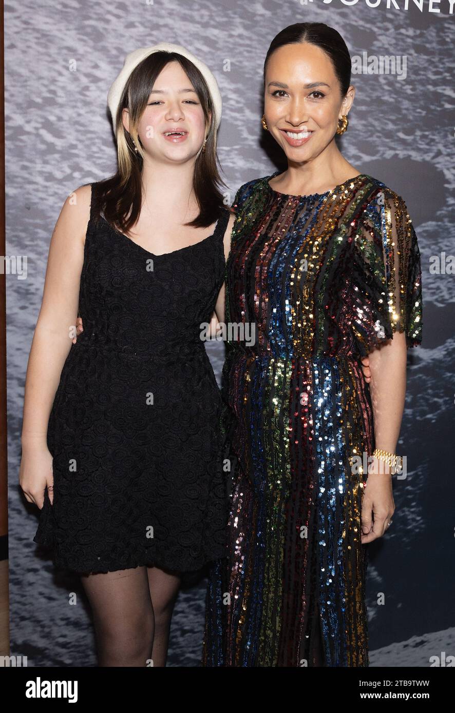 Myleene Klass and daughter Ava Bailey Quinn arrive for The Moonwalkers at Lightroom King's Cross ...