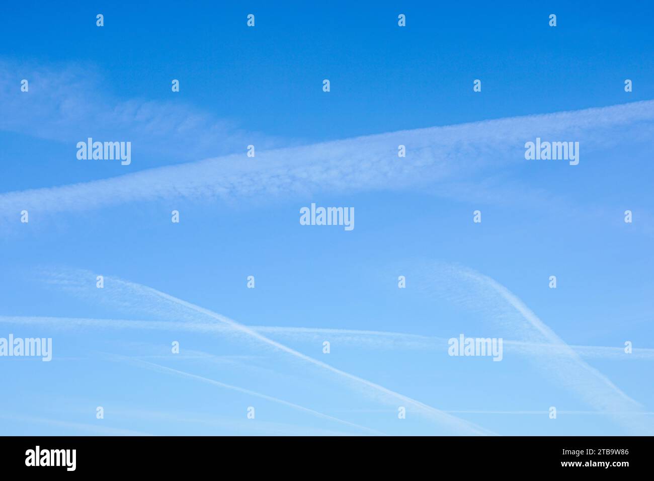 Beautiful cirrus clouds against the blue sky, translucent white cirrus ...