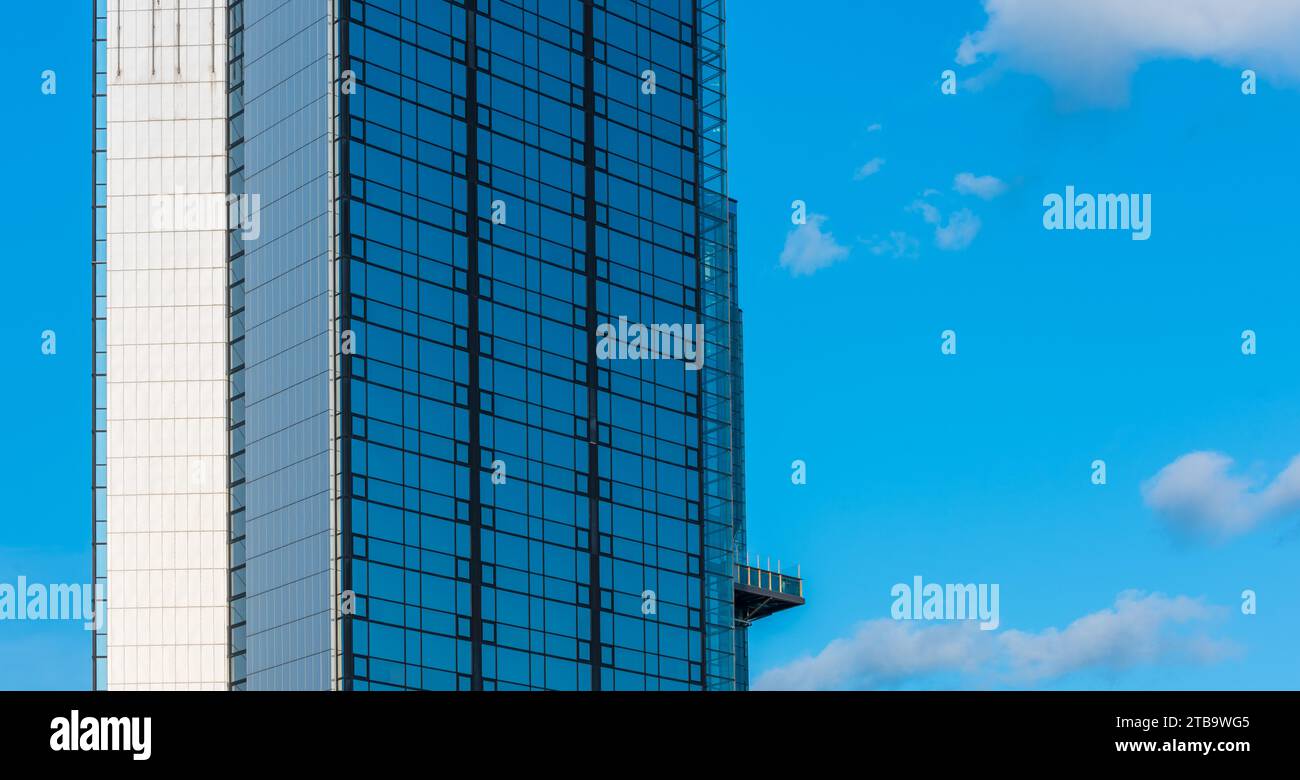 Gothenburg, Sweden - september 10 2020: Looking up a tall glass and ...