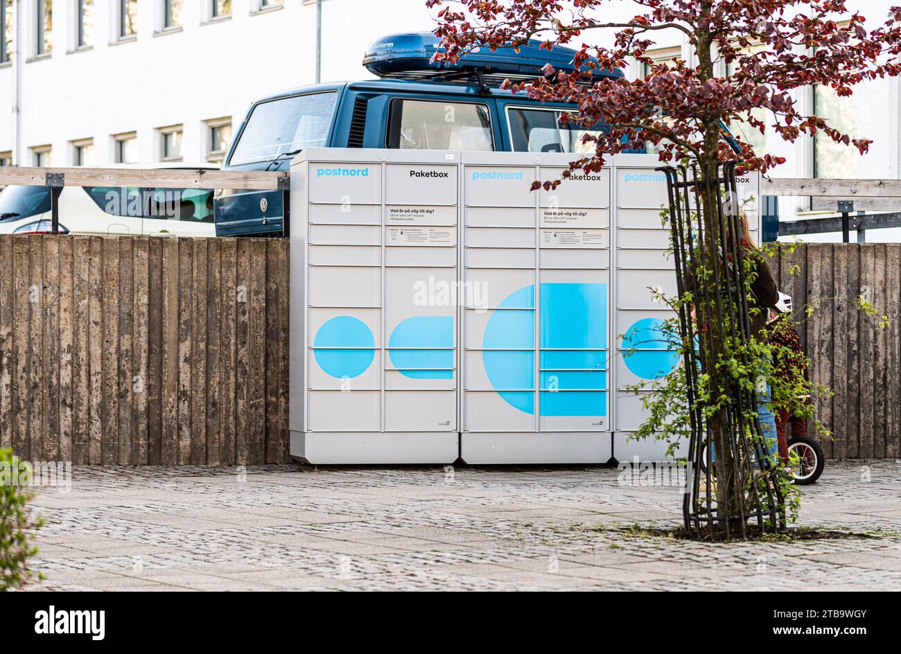 Gothenburg, Sweden - May 18 2021: Postnord Paketbox is a new automated ...