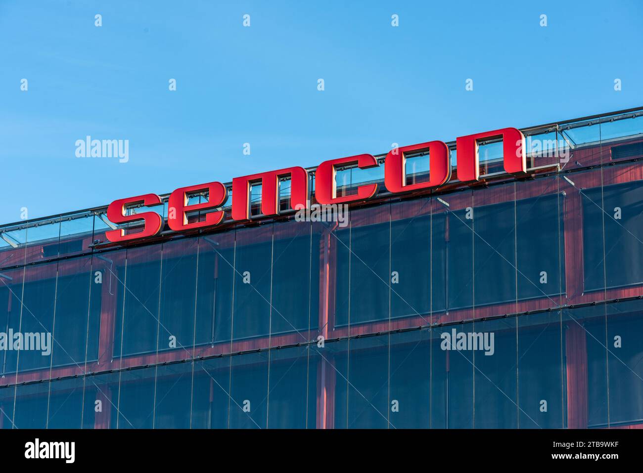 Gothenburg, Sweden - October 17 2021: Semcon logo on the facade of an ...