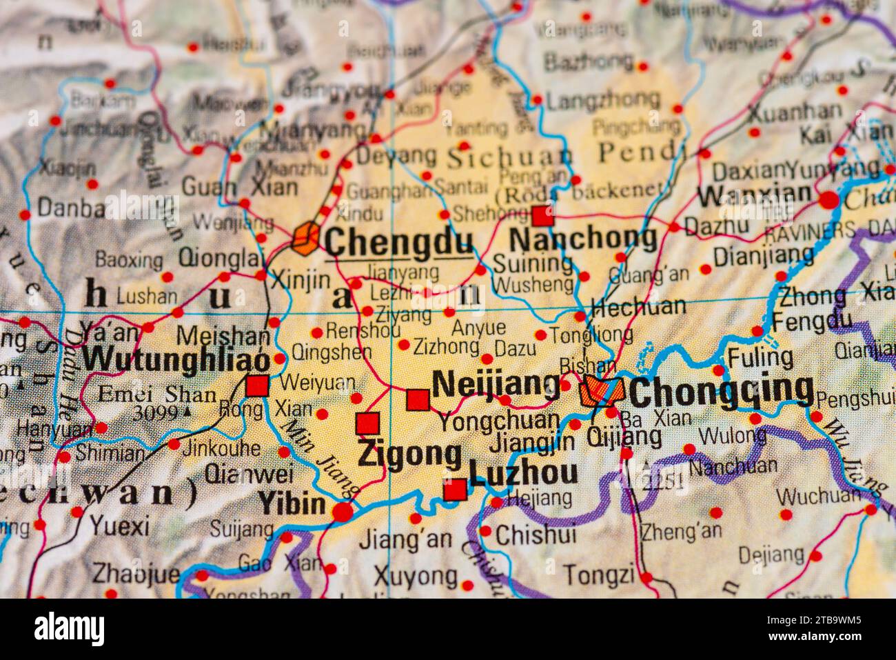 Map of chongqing hi-res stock photography and images - Alamy