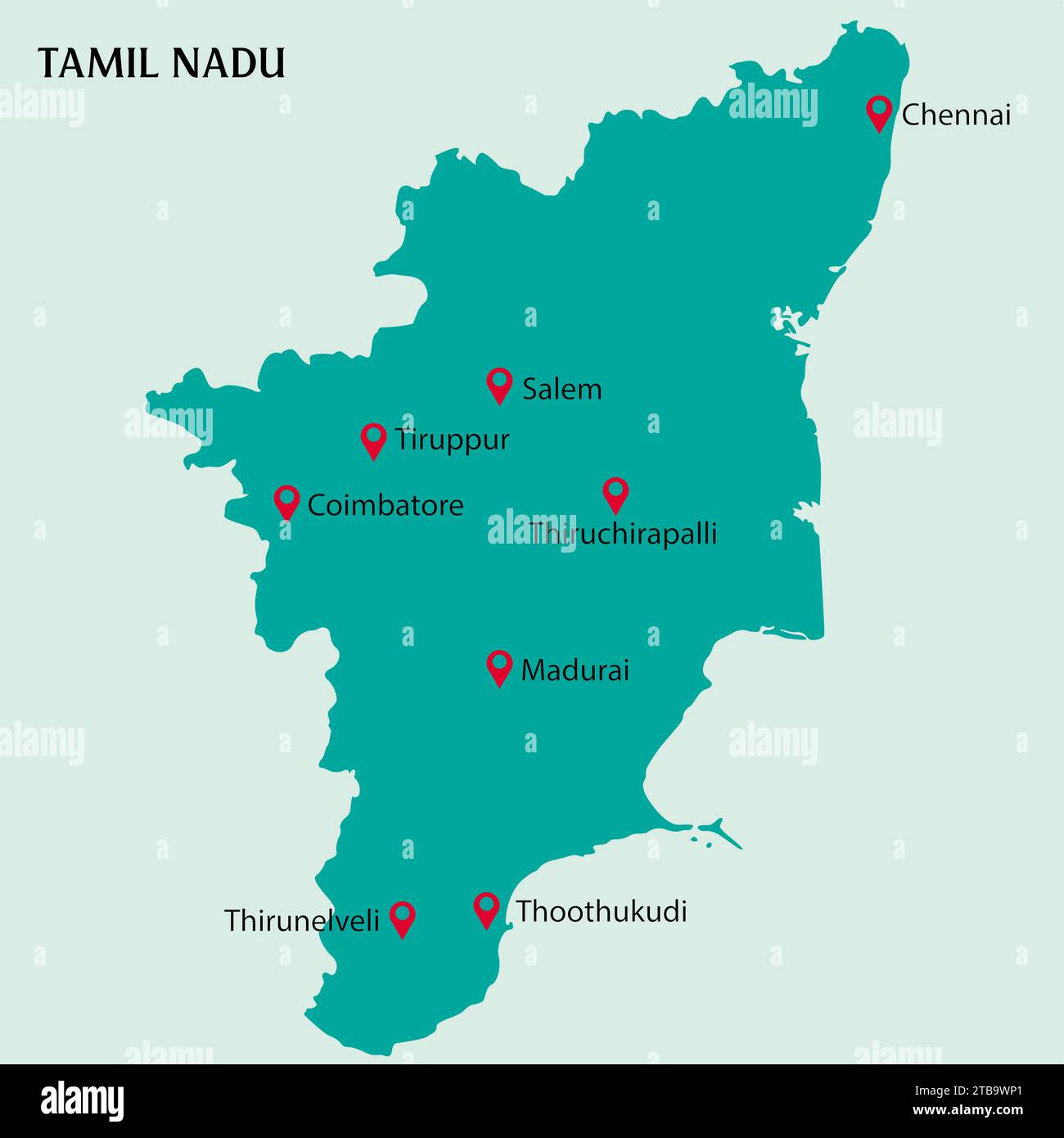 Tamilnadu political map hi-res stock photography and images - Alamy