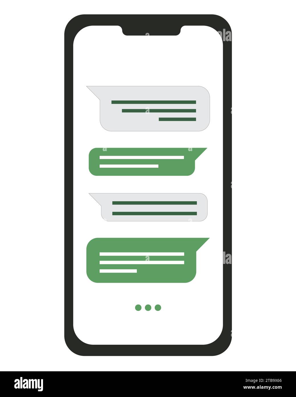 Text message chatting in the mobile phone screen vector illustration ...