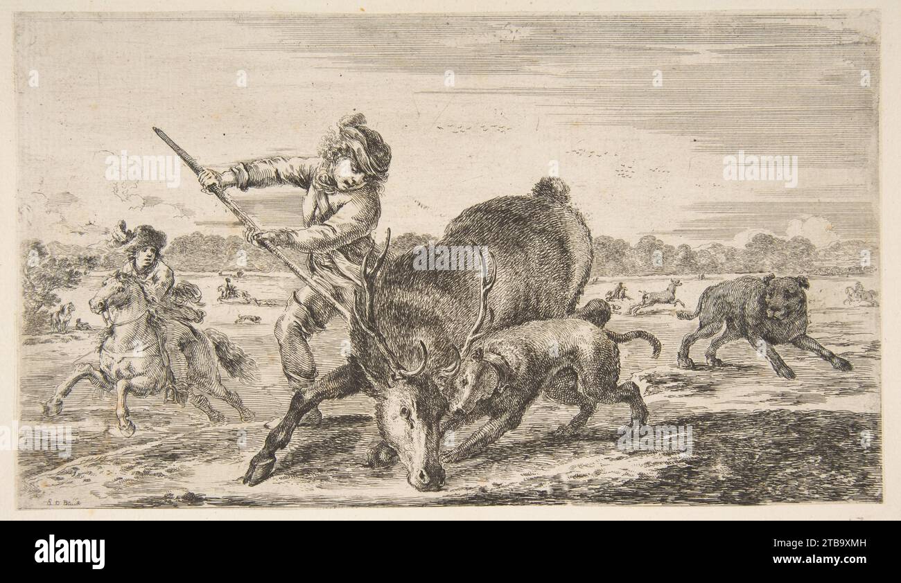 Stag at bay, from "Animal hunts" (Chasses a differents animaux) 1986 by ...