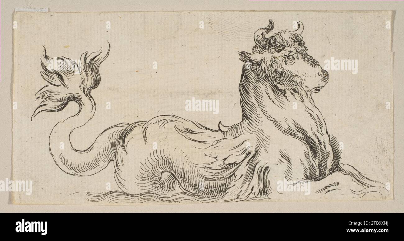 Plate 9: Marine Bull, from "Various figures and doodles" (Diverses ...