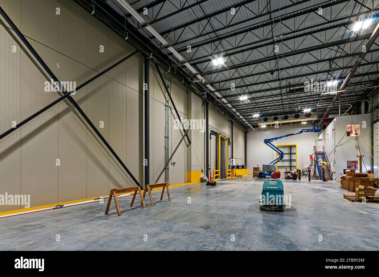 A loading dock at a cold-storage (industrial refrigeration) warehouse ...