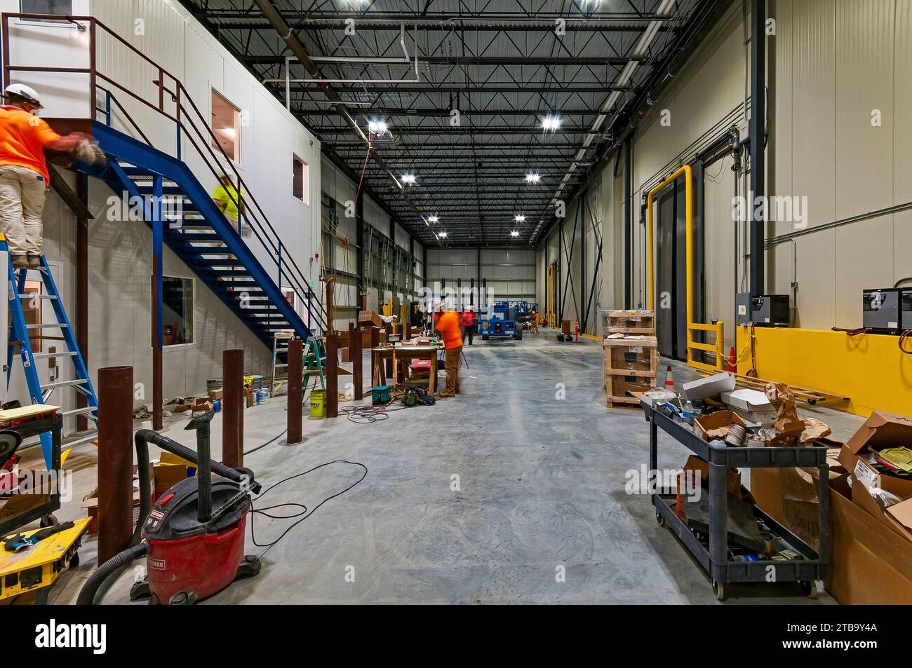 A loading dock at a cold-storage (industrial refrigeration) warehouse ...