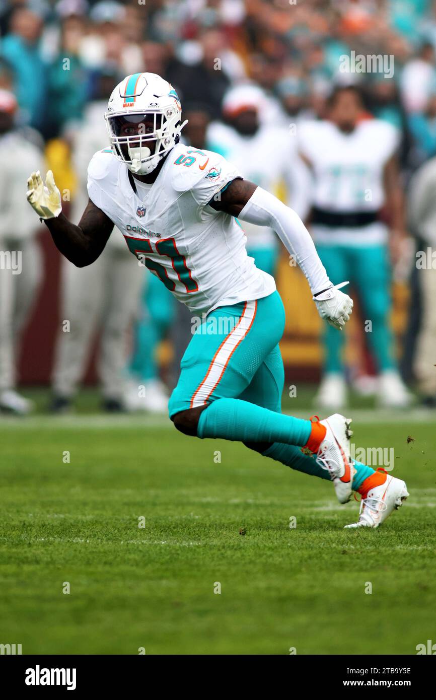 Miami Dolphins linebacker David Long Jr. (51) runs during an NFL ...