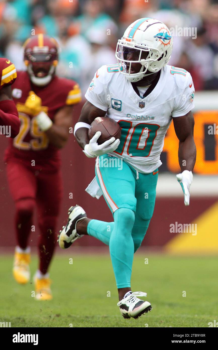 Miami Dolphins wide receiver Tyreek Hill (10) runs during an NFL ...