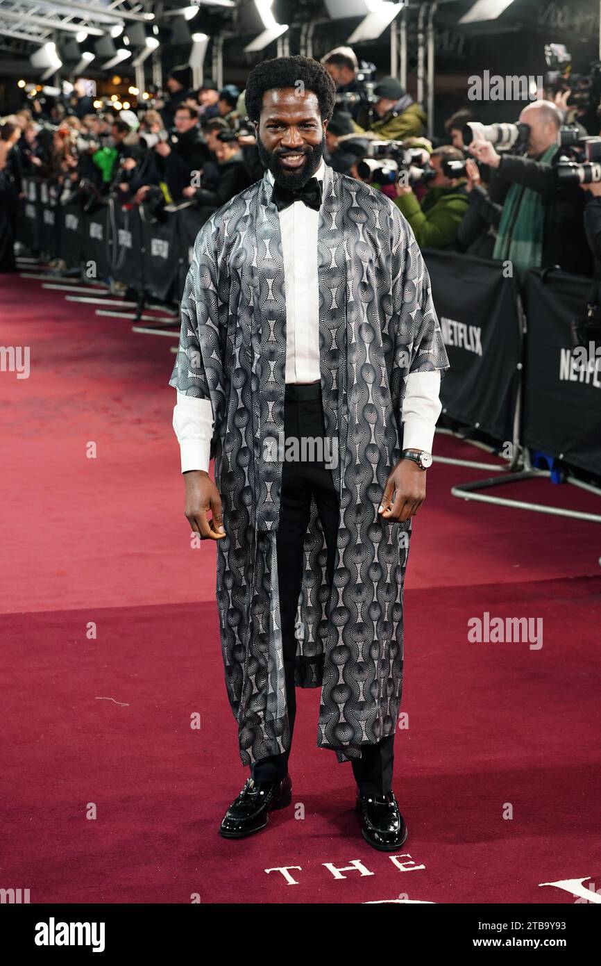 Sope Dirisu arrives for the Crown finale celebration at the Royal ...