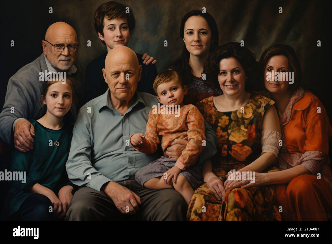 Multi generation family portrait. Family together holding each other ...