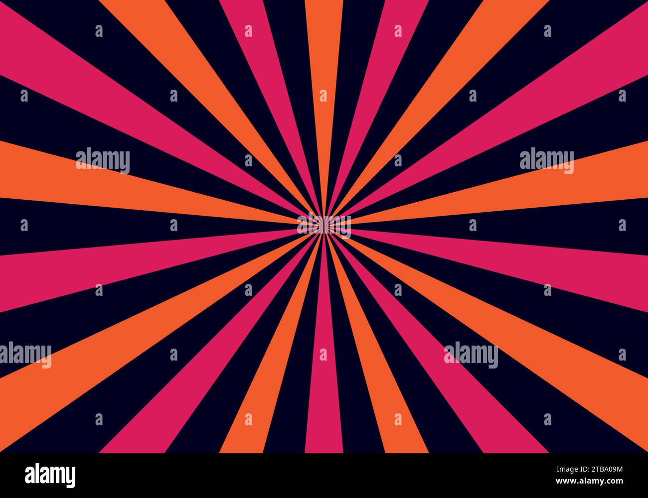 Pink and orange sun burst background with colourful stripes and rays ...