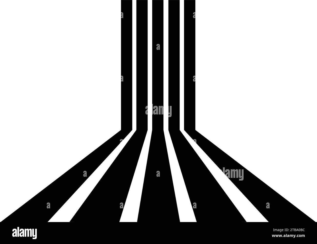 black Perspective Lines in the White background wallpaper Stock Vector ...