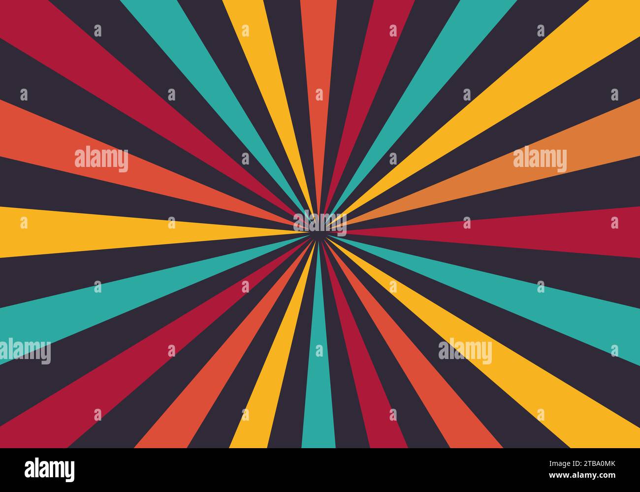 Vintage multicolour sun burst background with colourful stripes and ...