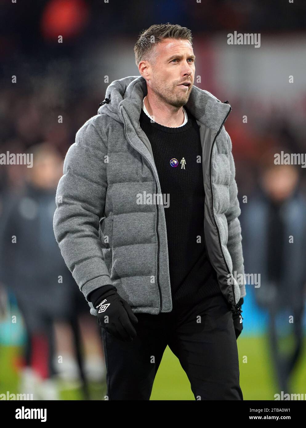Luton Town manager Rob Edwards before the Premier League match at ...