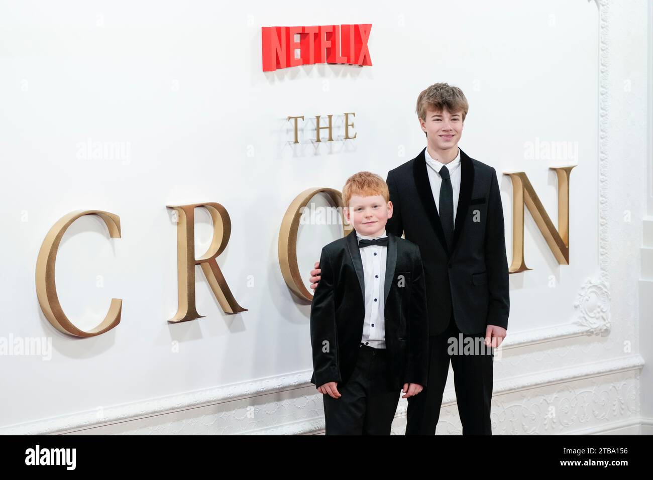 Teddy Hawley, left, and Timothee Sambor pose for photographers upon ...