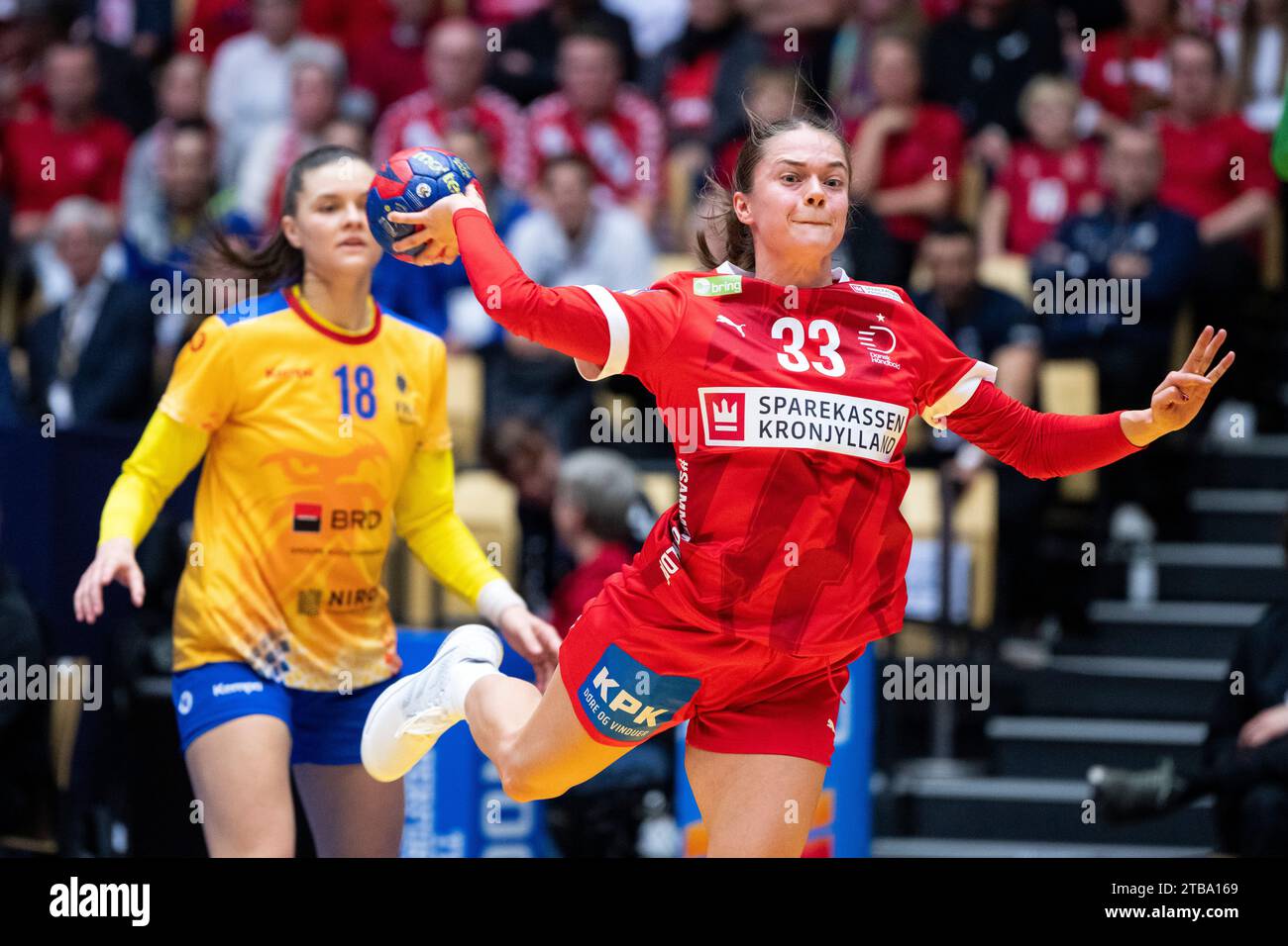 Herning, Denmark. 05th Dec, 2023. Denmarks Emma Friis in front of ...