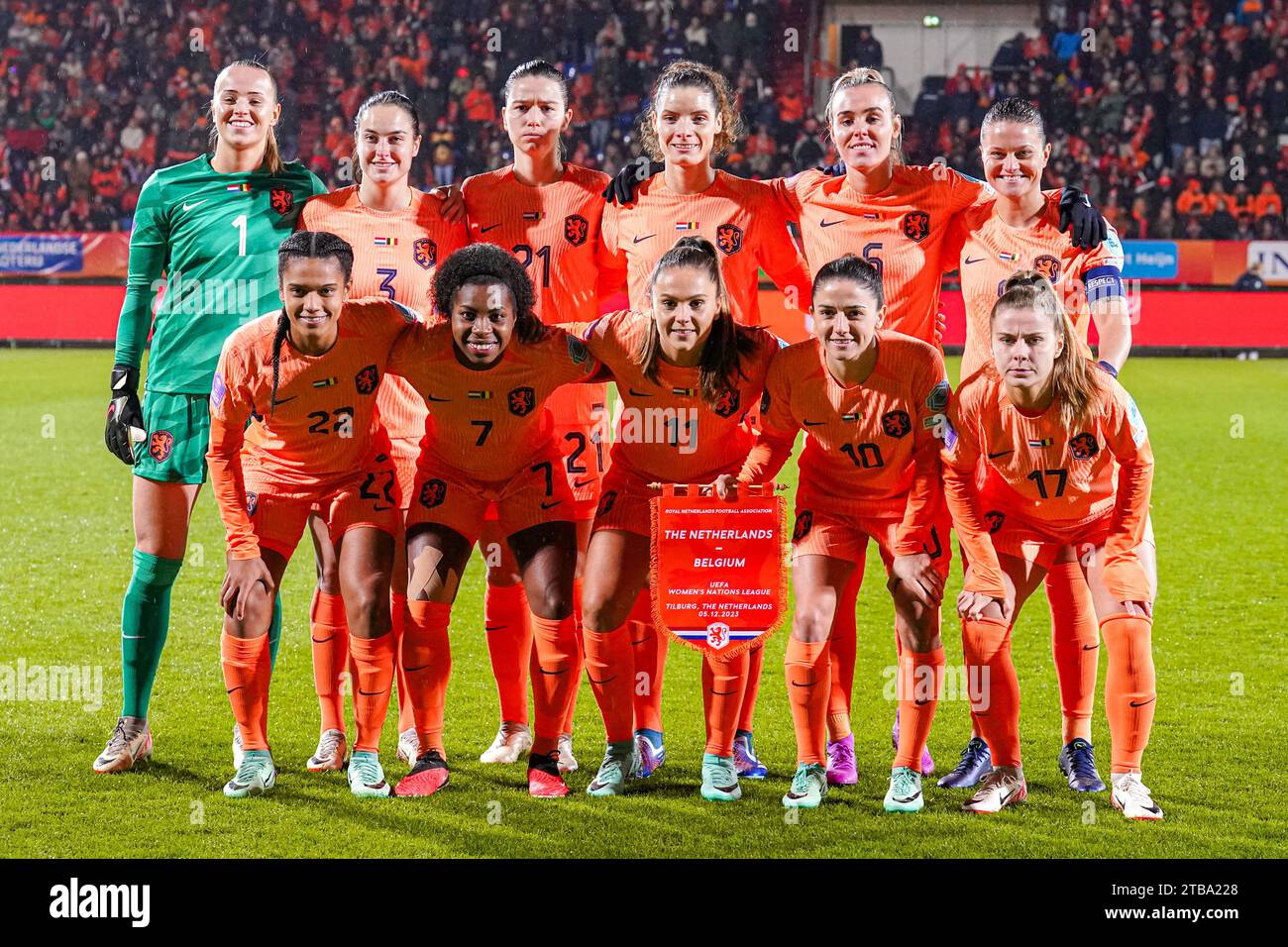 TILBURG, NETHERLANDS - DECEMBER 5: Team photo of the Netherlands, (back ...