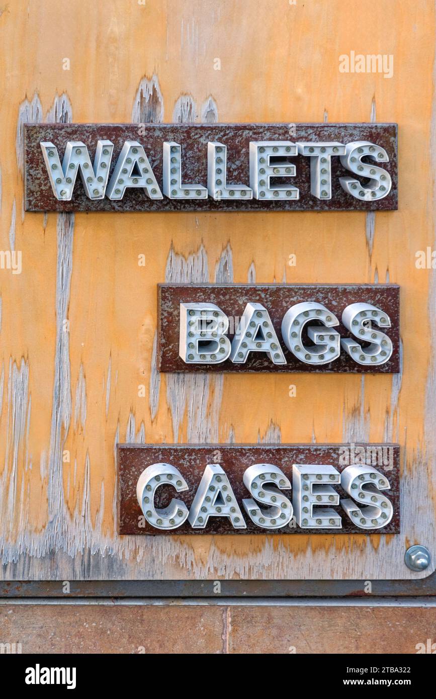 Wallets Bags Cases 3d Sign With Led Lights Accessories Shop Stock Photo ...