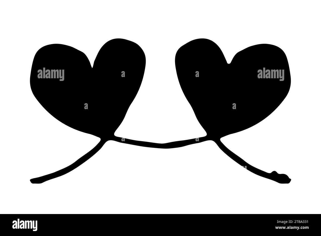 Connected Hearts hand drawn with thin line. Graphic design element for ...