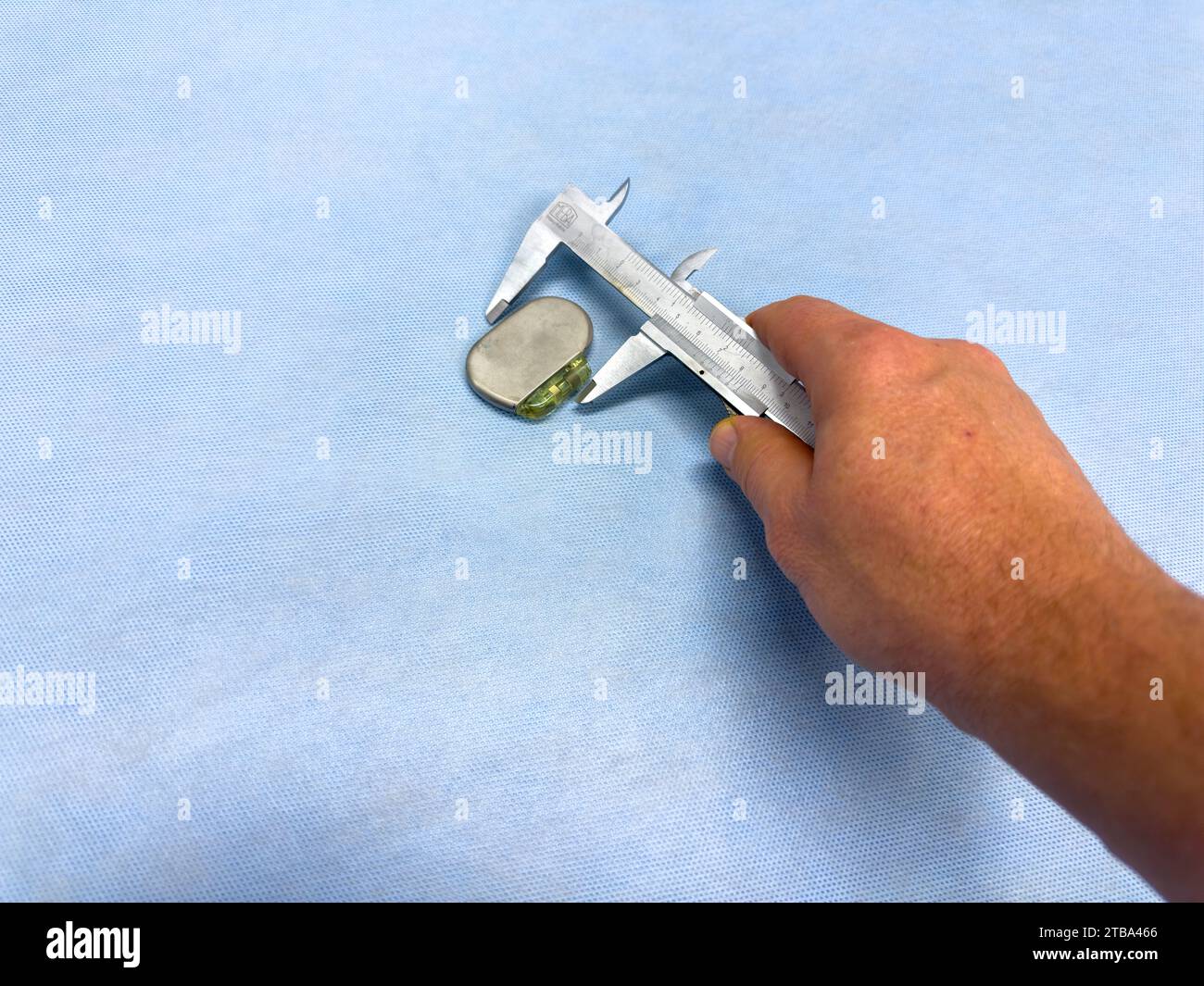 A pacemaker is measured with a measuring gauge Stock Photo - Alamy