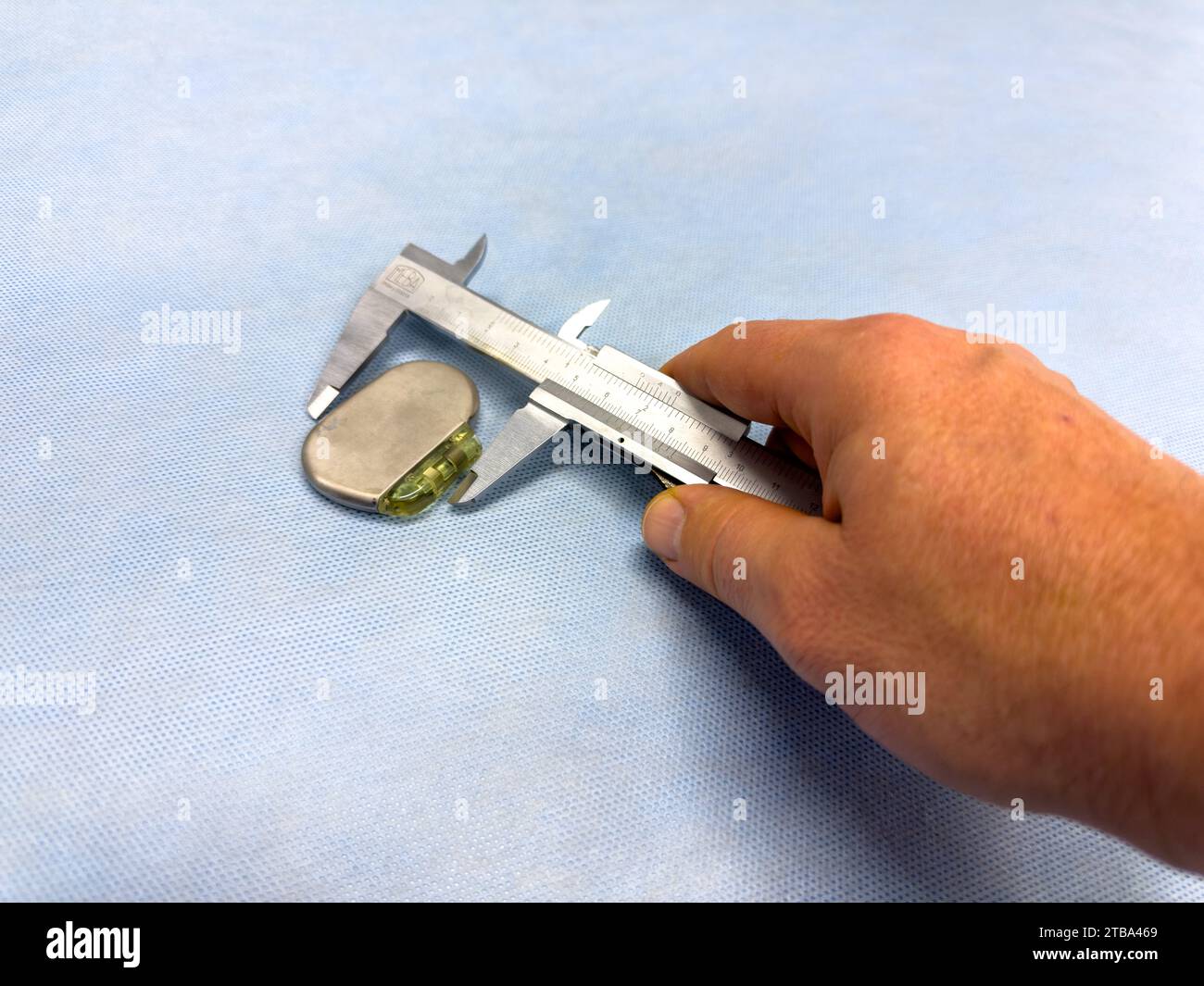 A pacemaker is measured with a measuring gauge Stock Photo - Alamy