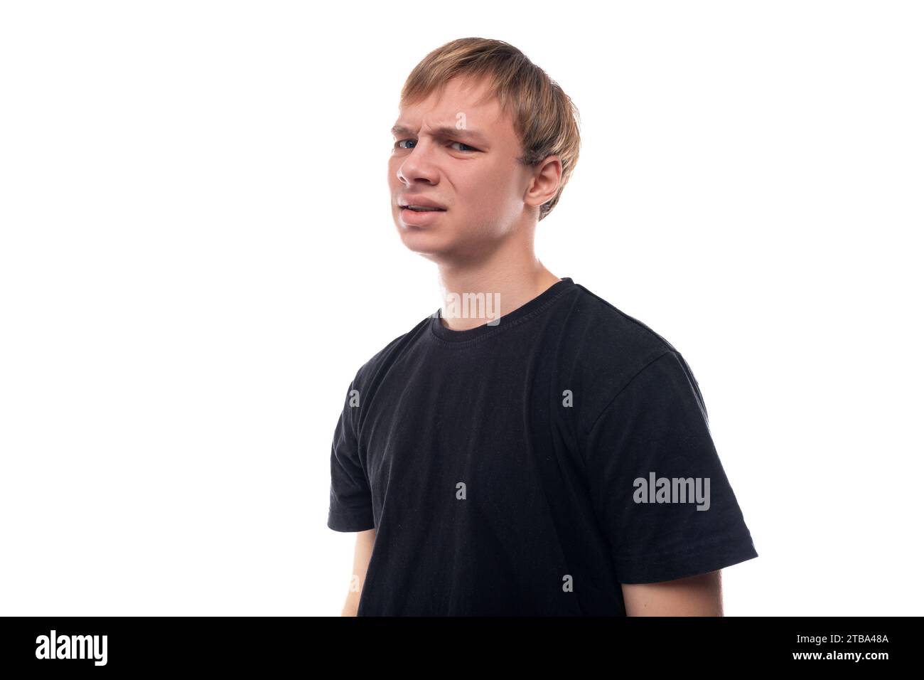 Cute teenager boy feeling sad Stock Photo - Alamy