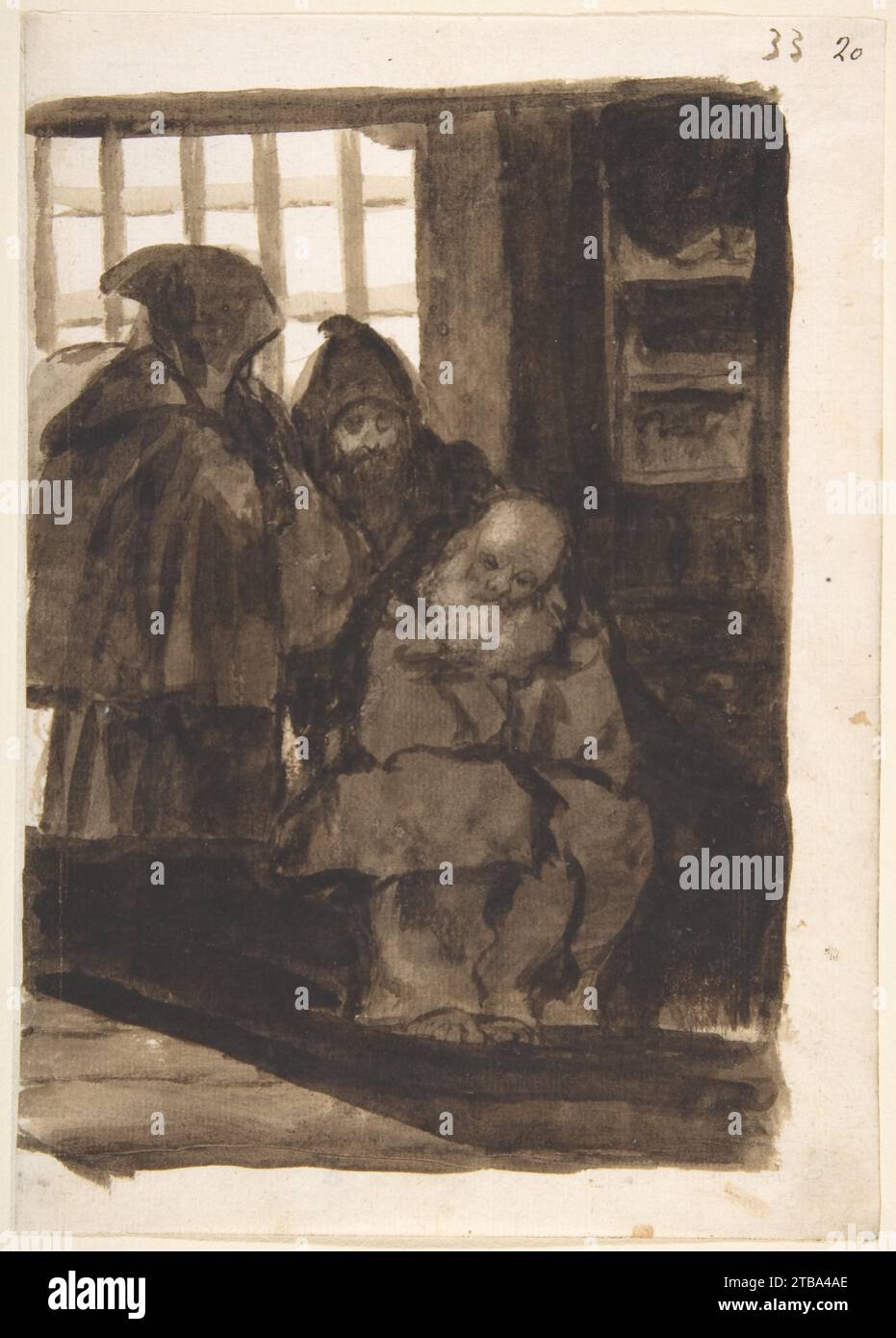 Monks in an interior (a cell?); page 33 from the "Images of Spain ...