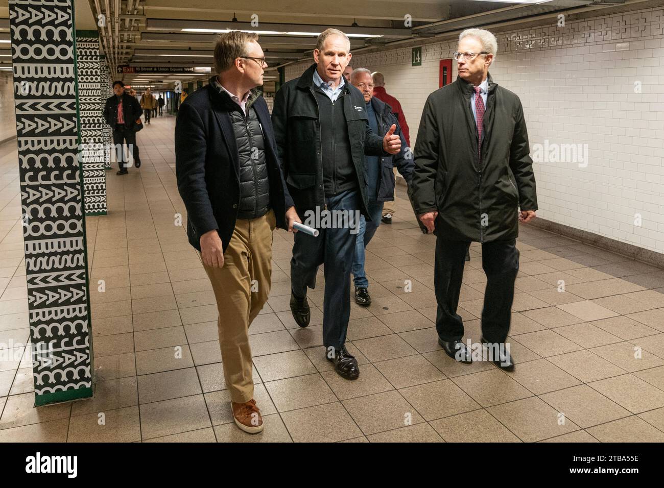 Chair and CEO of MTA Janno Lieber walks on 14th street subway station ...