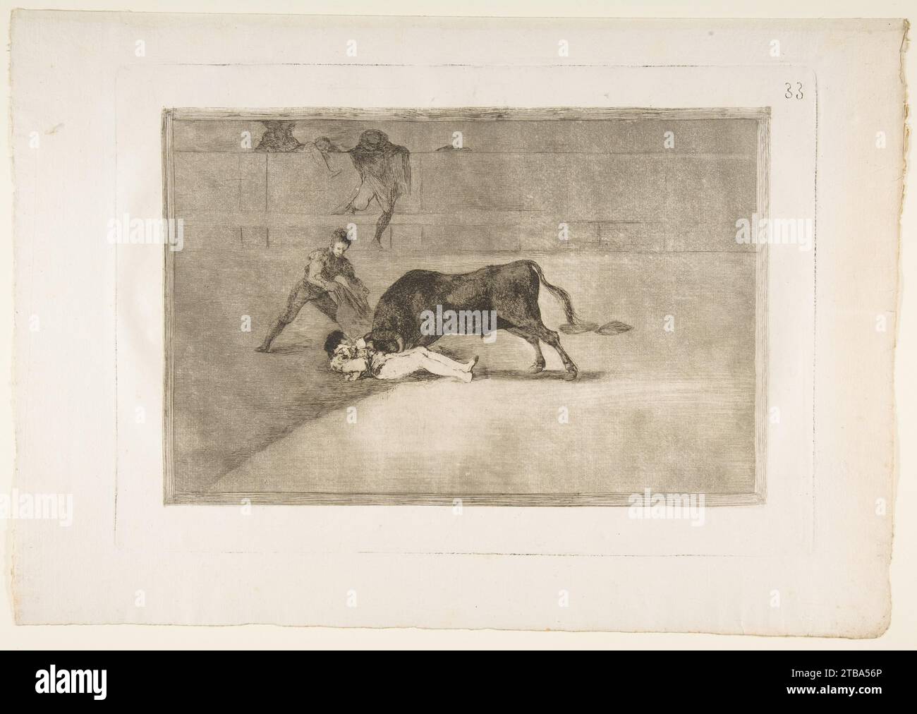 Plate 33 from "La Tauromaquia": The unlucky death of Pepe Illo in the ...