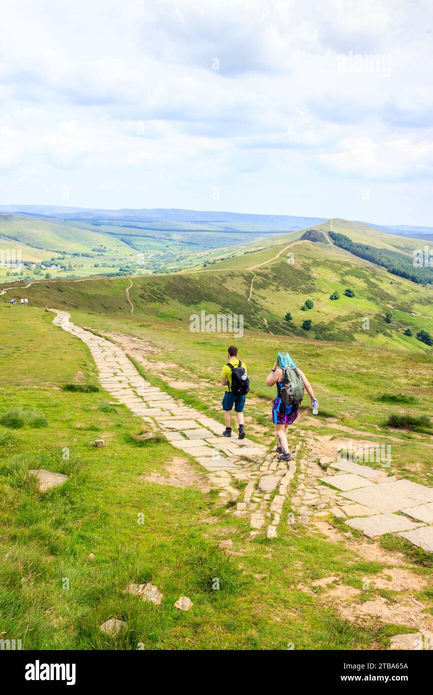 Flagstone path, Mam Tor, Derbyshire Dales Stock Photo - Alamy