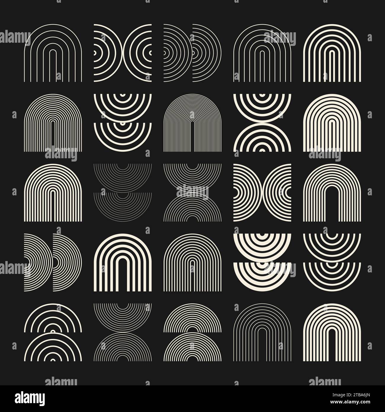 Brutalist geometric shapes, symbols. Simple primitive elements and forms. Bauhaus retro design ...