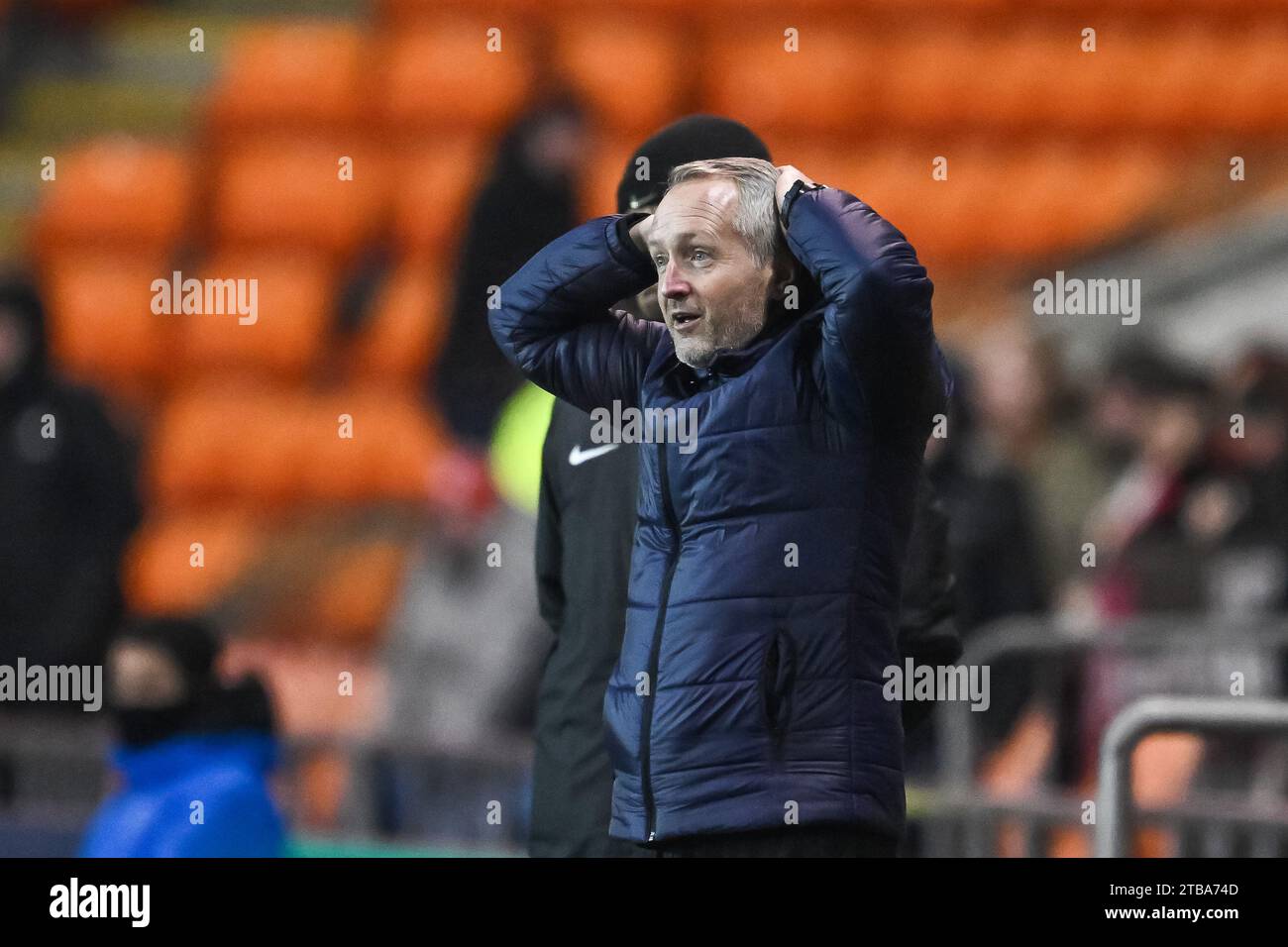 Neil Critchley Manager of Blackpool reacts during the Bristol Street ...