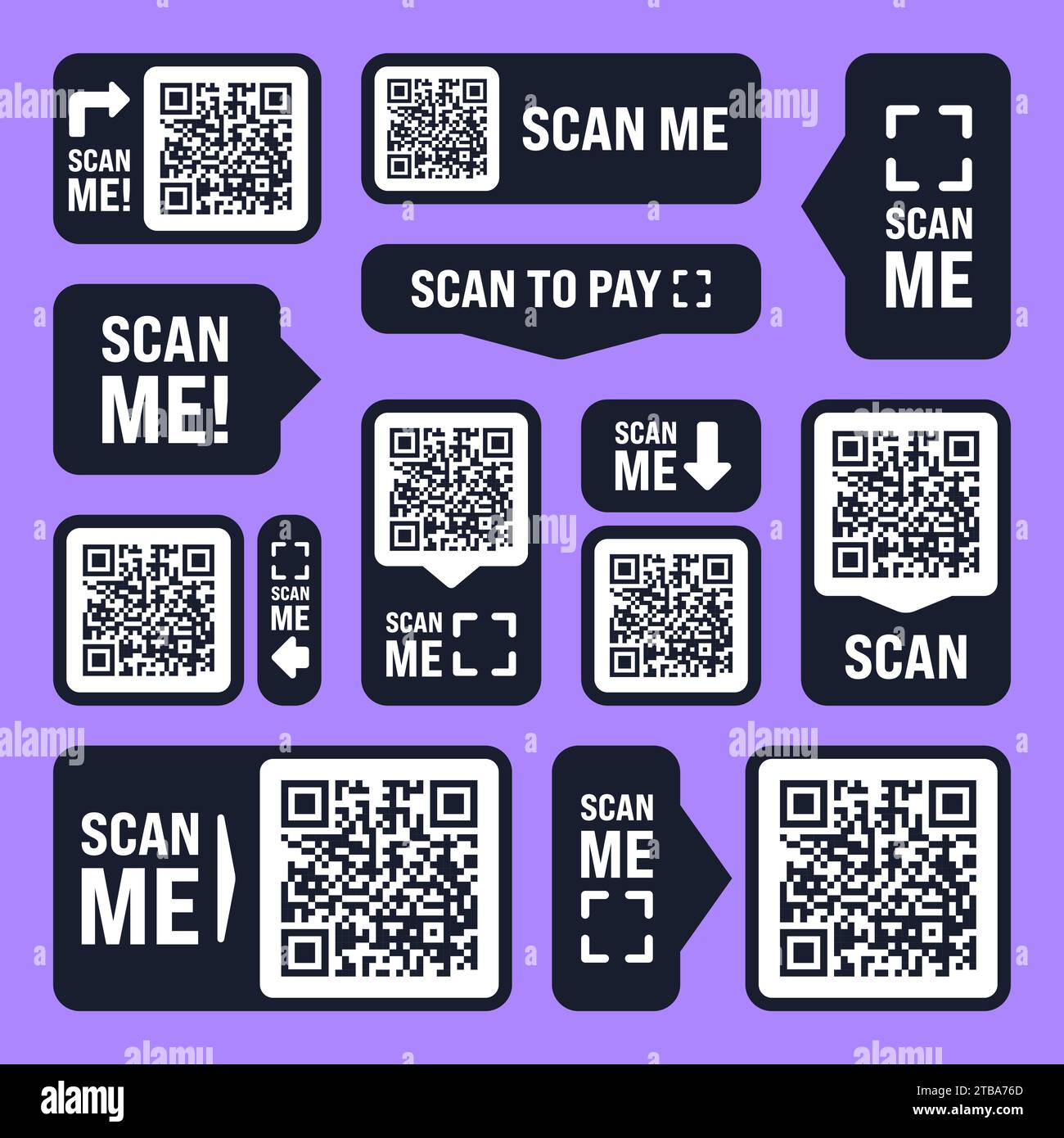 Scan me QR code sticker. Online payment. Special offer sale stickers ...