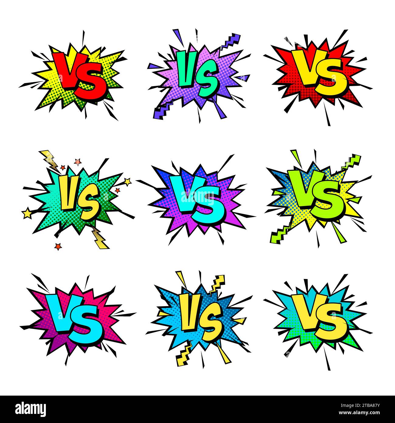 Cartoon comic background. Vs, fight versus. Comics book colorful ...