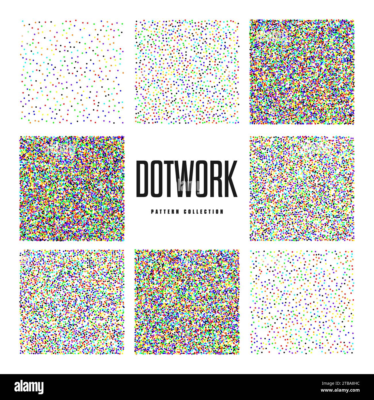 Square shaped dotted objects, vintage stipple elements. Stippling ...