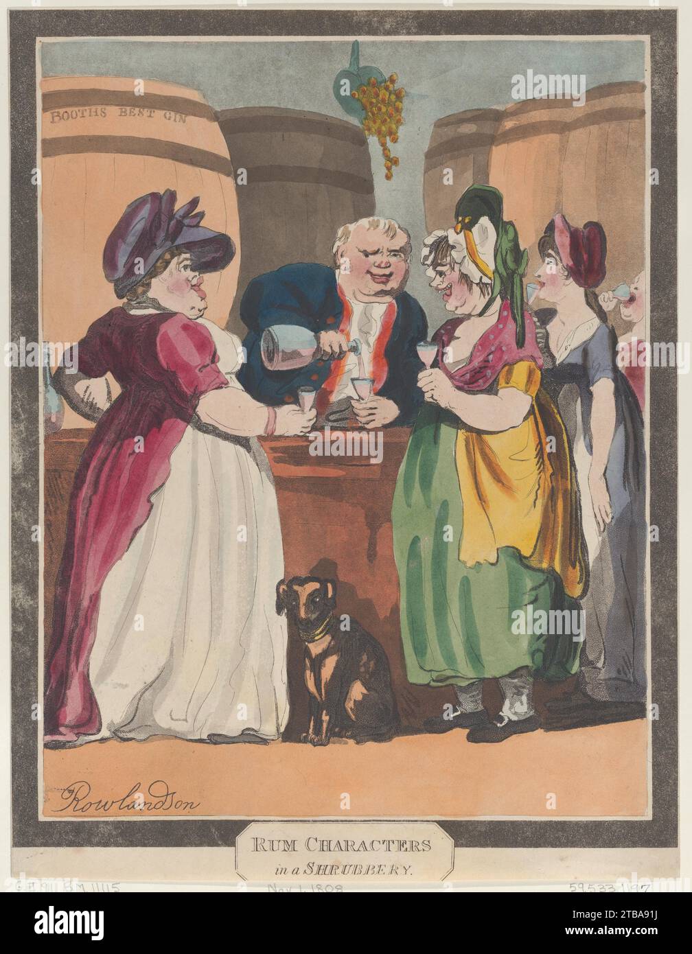 Rum Characters in a Shrubbery 1959 by Thomas Rowlandson Stock Photo - Alamy