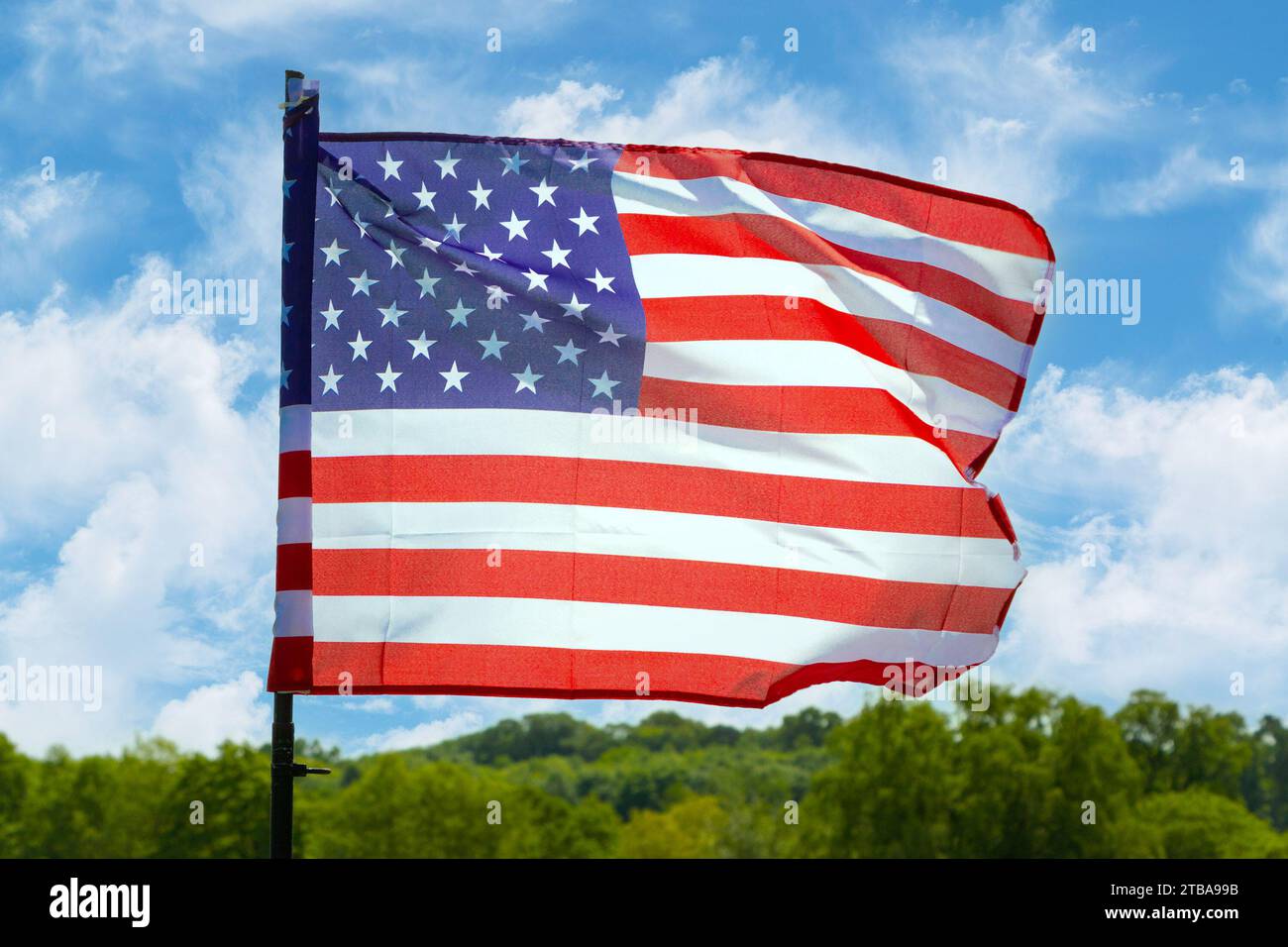 stars and stripes US american flag flapping in the wind Stock Photo - Alamy