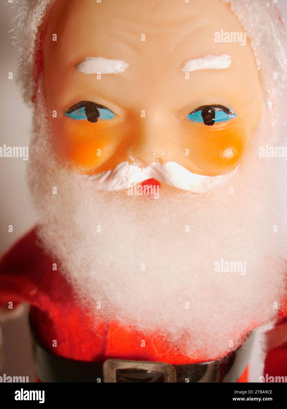 Close up a vintage Father Christmas tin toy. Full traditional Santa ...