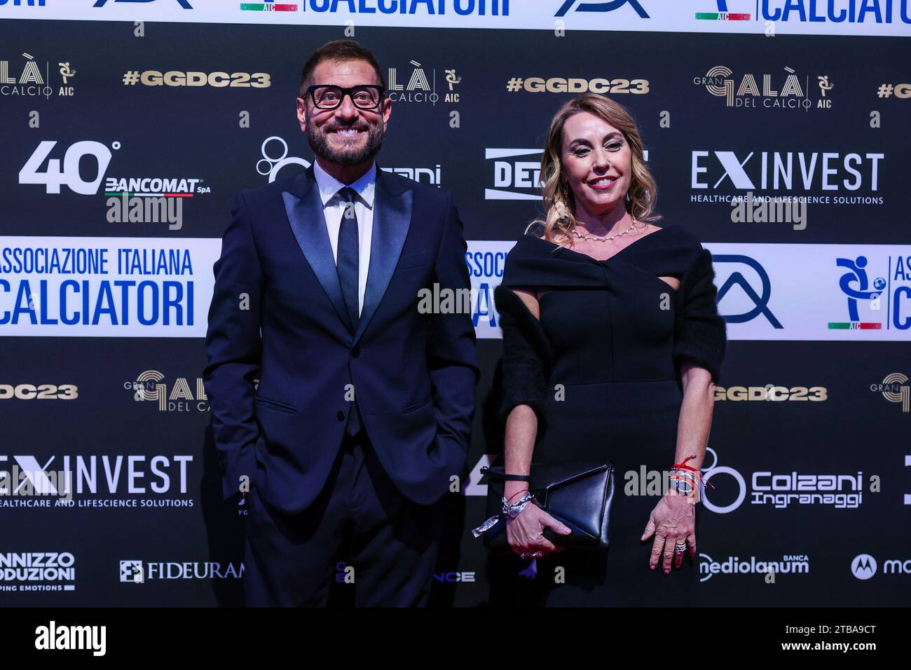 Milan, Italy. 04th Dec, 2023. (L-R) Enrico Papi and Raffaella Schifino ...