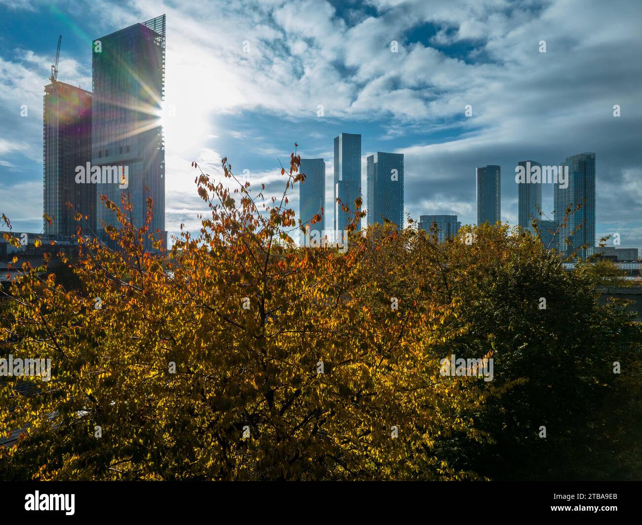 Manchester's Autumnal Skyline 8 Stock Photo - Alamy