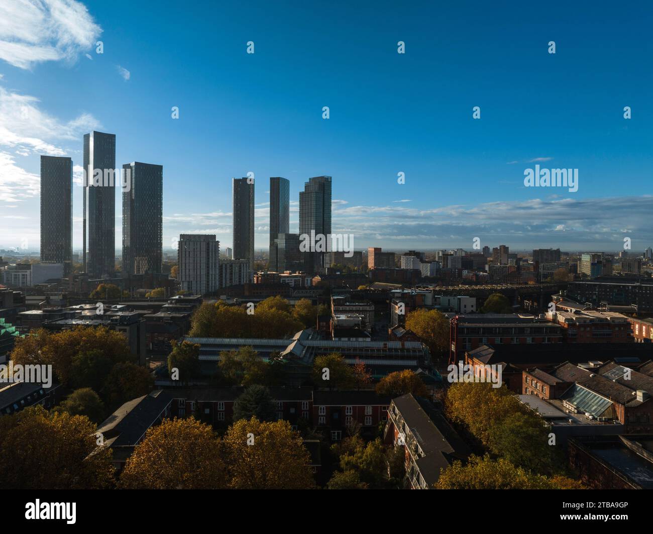 Manchester's Autumnal Skyline 1 Stock Photo - Alamy