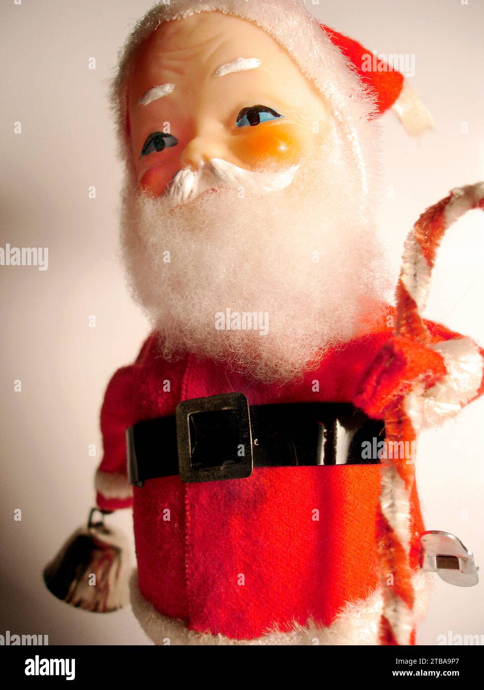 Close up a vintage Father Christmas tin toy. Full traditional Santa ...