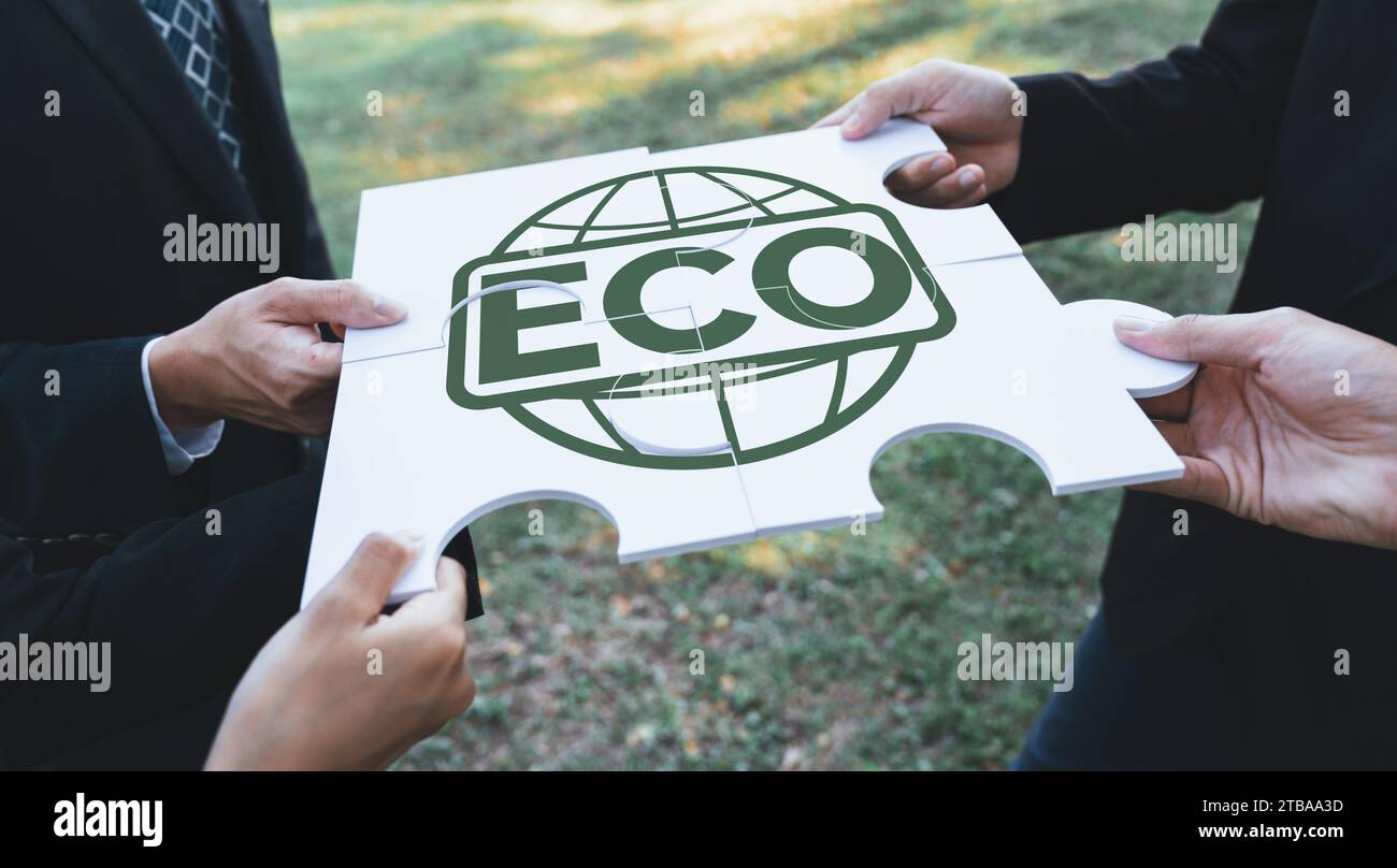 Business people or corporate partnership joining ECO friendly idea ...