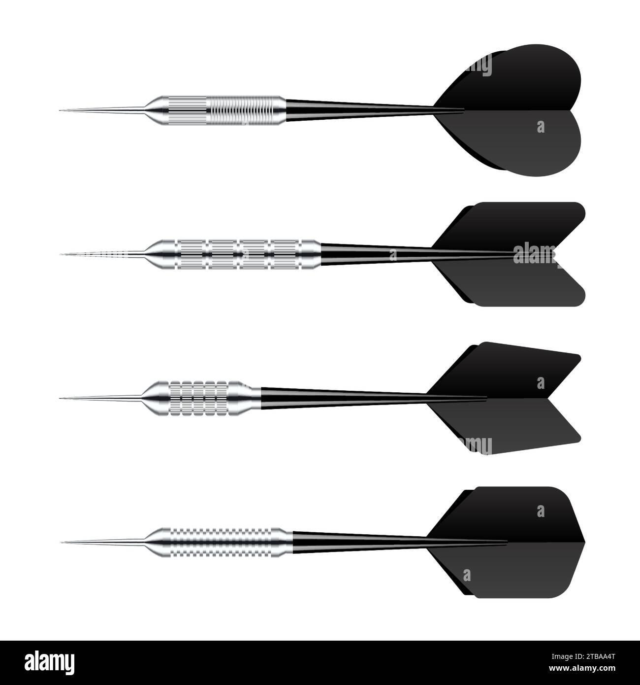 Black dart arrows with metal tip isolated on white background. Dart ...