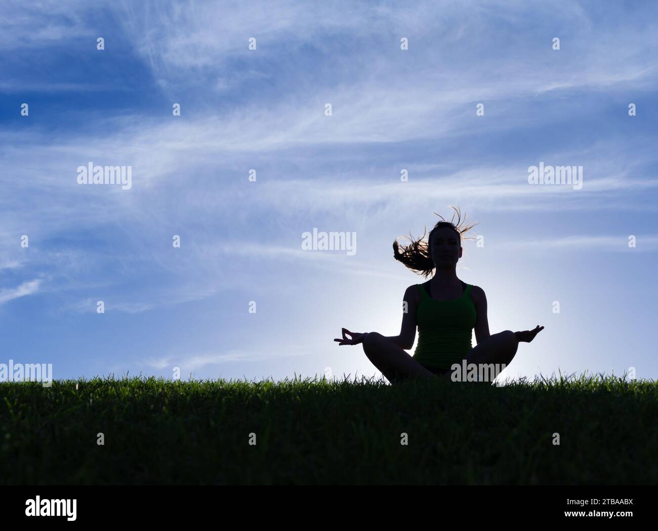 Woman in yoga pose, zen meditation Stock Photo - Alamy